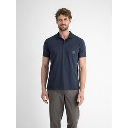 Poloshirt Lerros, Herren, Gr. M, blau (classic navy), Single Jersey, Obermaterial: 75% Baumwolle, 25% Polyester, unifarben, regular fit taillenbedeckt, Shirts, mit Logo Stickerei
