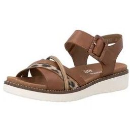 Riemchensandale Remonte "Remonte Sandalen Glattleder", Damen, Gr. 41, muskat, Glattleder, Schuhe Riemchensandale