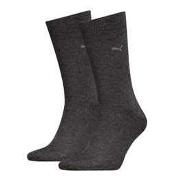 Socken Puma "Puma MEN CLASSIC SOCK 2P", Herren, Gr. 39-42, grau (anthrazit), Baumwollmischung, normal, Socken Socken, mit modischem Branding