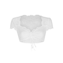 Dirndlbluse Nina von C. "Dirndlbluse, kurzarm Tracht", Damen, Gr. 32, wei&szlig;, Obermaterial: 92% Modal CMD. 8% Elasthan EL., Blusen Dirndlbluse