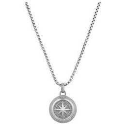 Kette mit Anh&auml;nger Tom Tailor "Schmuck Geschenk Edelstahl Windrose", grau, Halsketten, Herren, Edelstahl, L: 55 B: 2,4mm, B:2,4mm