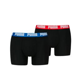 Boxershorts Puma "Puma MEN EVERYDAY BASIC BOXERS 2P", Herren, Gr. L, schwarz (combo schwarz), Jersey, Obermaterial: 95% Baumwolle, 5% Elasthan, k&ouml;rpernah, Unterhosen, mit Puma Webbund