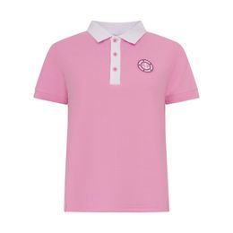 Poloshirt Zwillingsherz "Maritim", Damen, Gr. L, pink, Web, Obermaterial: 100% Baumwolle, Shirts, kontrastierende Polokragen mit Knopfleiste, Brustlogo mit Anker