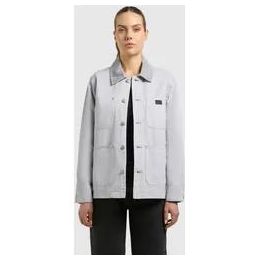 Fieldjacket Khujo "SUZY", Damen, Gr. S, light grau, Twill, 100% Baumwolle, unifarben, regular fit h&uuml;ftlang, eingesetzt mit Druckkn&ouml;pfen, Jacken