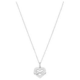 Kette mit Anh&auml;nger Tom Tailor "Schmuck Geschenk Silber 925 Herz Infinity Unendlichkeitsschleife", silberfarben, kristallwei&szlig;, Halsketten, Damen, Silber 925 (Sterlingsilber), L: 45 B: 1,4mm, mit Zirkonia (synth.), B:1,4mm