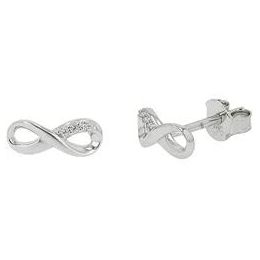 Paar Ohrstecker Tom Tailor "Schmuck Geschenk Silber 925 Infinity Unendlichkeitsschleife", silber (silberfarben, kristallwei&szlig;, kristallwei&szlig;), Ohrringe, Damen, Silber 925 (Sterlingsilber), mit Zirkonia (synth.)