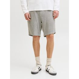 Jack & Jones Chinoshorts JACK & JONES "JPSTACE MYKONOS LINEN BLEND SHORTS SRT", Herren, Gr. L, N-Gr, cloud dancer detail:stripe, Web, Obermaterial: 55% Leinen, 45% Viskose, unifarben, regular fit, Hosen Chinoshorts