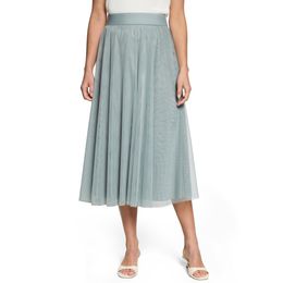 Midirock Zero "Damen mit elastischem Bund", Damen, Gr. 34, silber blau, T&uuml;ll, Obermaterial: 100% Polyester, transparent, ausgestellt lang, R&ouml;cke, Material.