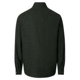 Langarmhemd Casamoda "Casamoda Hemdjacke uni", Herren, Gr. L, Normalgr&ouml;&szlig;en, dunkelgr&uuml;n, 50% Leinen, 50% Baumwolle, unifarben, l&auml;ssig geschnitten, Hemden