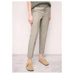 Chinohose STREET ONE STUDIO, Damen, Gr. 32, L&auml;nge 28, quiet ivory, Stoff, 66% Viskose, 34% Polyester, unifarben, comfort fit kn&ouml;chelfrei, Hosen Chinohose, Middle Waist