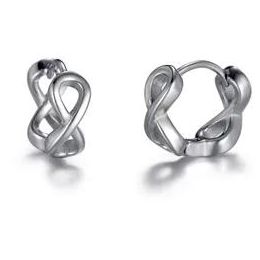 Paar Creolen Firetti "Schmuck Geschenk Edelstahl Ohrschmuck Infinity Unendlichkeitsschleife", edelstahlfarben, Ohrringe, Damen, 14,5mm, Edelstahl