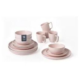 Geschirr-Set OTTO HOME "Tommik, au&szlig;en matt, innen gl&auml;nzend", rose, 16, Steinzeug, Geschirr-Sets, Geschirr-Set, sp&uuml;lmaschinenfest und mikrowellengeeignet