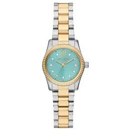 Quarzuhr Michael Kors "LEXINGTON", edelstahlfarben, gelbgoldfarben, blau, Armbanduhren, Damen, Quarzuhr, Armbanduhr, Damenuhr, Edelstahlarmband, analog, Glassteine