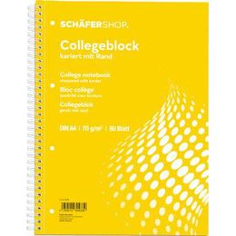 Sch&auml;fer Shop Sch&auml;fer Shop Select Collegeblock, DIN A4, 80 Blatt, doppelte Spiralbindung, 5 St&uuml;ck, wei&szlig;