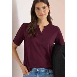 Tunikashirt Cecil, Damen, Gr. L (42), sweet grape rot, Web, 100% Baumwolle, unifarben, comfort fit normal, Rundhals, normaler Saum, Shirts, im Tunika-Style