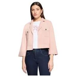Jackenblazer Betty Barclay "Damen mit 3/4 Arm", Damen, Gr. 44, pink dolphin, Samt, Obermaterial: 92% Polyester, 8% Elasthan, gerade normal, Blazer