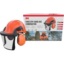 3M Schutzhelm-Set G3000CUVFORESTC1, bel&uuml;fteter Helm/Kapselgeh&ouml;rschutz/Netzvisier, SNR 26 dB, UV-Sensor, verstellbar, rostfreier Edelstahl/Kunststoff