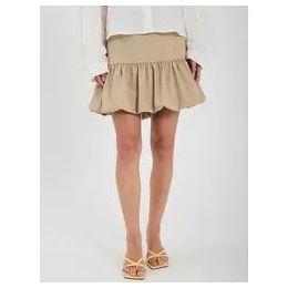 Midirock NORR "NORR Skirt Silla", Damen, Gr. 34, warm beige, Obermaterial: 90% Polyester, 6% Viskose, 4% Elasthan, R&ouml;cke