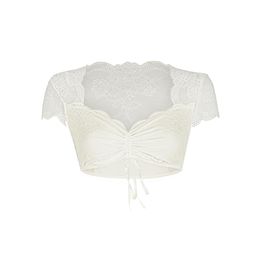 Dirndlbluse Nina von C. "Dirndlbluse, kurzarm Tracht", Damen, Gr. 34, beige (champagner), Obermaterial: 92% Modal CMD. 8% Elasthan EL., Blusen Dirndlbluse