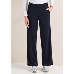 Dehnbund-Hose Cecil, Damen, Gr. L, L&auml;nge 32, universal blau, Stoff, 84% Polyester, 16% Viskose, unifarben, loose fit lang, Hosen, High Waist