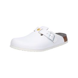 Pantolette Birkenstock "Boston ESD", Damen, Gr. 41, wei&szlig;, Obermaterial: 100% Rindsleder Leather cow., Schuhe Pantolette