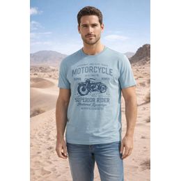 T-Shirt Arizona, Herren, Gr. 5XL (72/74), blaugrau, Single Jersey, Obermaterial: 100% Baumwolle, bedruckt, normal, Rundhals, Shirts T-Shirt, Kurzarm, l&auml;ssige Passform, bedruckt, Rundhals, casual, Topseller