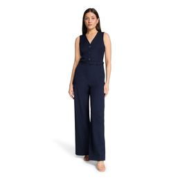 Overall Vera Mont "Damen mit G&uuml;rtel", Damen, Gr. 36, Normalgr&ouml;&szlig;en, night sky, Obermaterial: 95% Polyester, 5% Elasthan. Futter: 100% Polyester, figurbetont, V-Ausschnitt, Overalls Overall