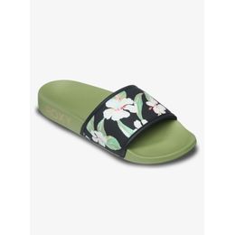 Badesandale Roxy "SLIPPY IV", Damen, Gr. 36, oil gr&uuml;n, Synthetik, Schuhe, Badelatschen