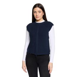 Strickjacke Betty Barclay "Damen ohne Arm", Damen, Gr. 38, dunkelblau, Strick, Obermaterial: 60% Baumwolle, 40% Polyacryl, l&auml;ssig geschnitten normal, Rundhals, Strickjacken Strickjacke