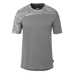 Trainingsshirt Kempa "Trainings-T-Shirt Athletics 29 Kids", M&auml;dchen, Gr. 116, grau (steingrau), Obermaterial: 100% Polyester Pol. recyc.., Shirts