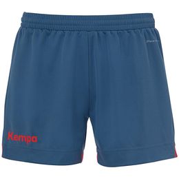 Shorts Kempa "Shorts PLAYER WOMEN", Damen, Gr. L, US, schwarz (ice grau, fluo rot), Obermaterial: 100% Polyester PES., Hosen Shorts