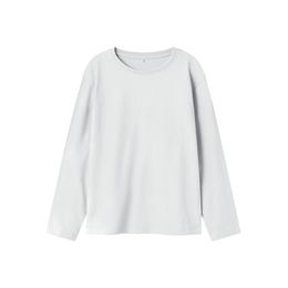 Langarmshirt name it "NKMVOBBO LS NREG TOP NOOS", Jungen, Gr. 146 (152), wei&szlig; (hellwei&szlig;), Jersey, Obermaterial: 100% Baumwolle, unifarben, normal h&uuml;ftbedeckend, Rundhals, abgesteppte Kante, Shirts Langarmshirt