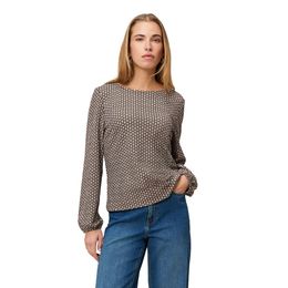 Klassische Bluse Zero "Damen mit grafischem Print", Damen, Gr. 34, creambraun, Stoff, Obermaterial: 4% Elasthan, 96% Polyester. F&uuml;llung:, bedruckt, figurumspielend normal, U-Boot-Ausschnitt, eng, Blusen
