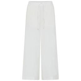 Leinenhose MAC "CALLIE cropped", Damen, Gr. 34, N-Gr, wei&szlig;, Web, Obermaterial: 100% Leinen, gestreift, normal lang, Hosen, gestreift mit Kordelzug