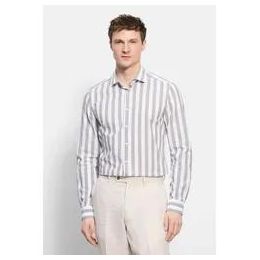 Businesshemd OLYMP "OLYMP Level Five garment washed, body fit, Kent", Herren, Gr. 39, Normaler Arm, oliv, 100% Baumwolle, Hemden