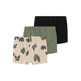 Trunk name it "NMMTIGHTS 3P PEYOTE MONSTER TRUCK NOOS", Jungen, Gr. 98, 3 Stk., beige (peyote), Jersey, Obermaterial: 95% Baumwolle, 5% Elasthan, bedruckt, eng, Unterhosen