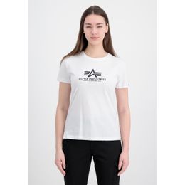 T-Shirt Alpha Industries "New Basic T-Shirt BL Glitter W", Damen, Gr. L, wei&szlig;, Obermaterial: 100% Baumwolle, Shirts T-Shirt