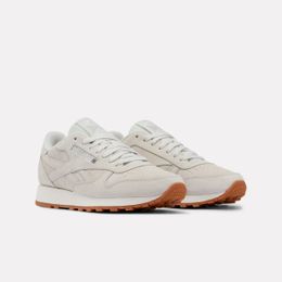 Trainingsschuh Reebok CLASSIC "CLASSIC LEATHER", Damen, Gr. 37, softgrau, chalk, gum, Leder, Schuhe