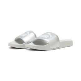 Badesandale Puma "LEADCAT 2.0 METALLIC WHISPER", Damen, Gr. 42, Puma silber, Puma wei&szlig;, feather gray, Synthetik, bedruckt, Schuhe, f&uuml;r Freizeitaktivit&auml;ten, mit gepolsterter Sohle, sportlicher Stil