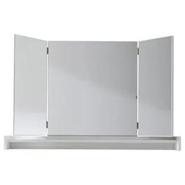 Schminkspiegel Home Affaire "Avena", wei&szlig;, B:100cm H:67cm T:15cm, Glas, Spiegel, Aufsatzspiegel mit Ablagefach (klappbar) - (B/T/H) 100/15/67 cm