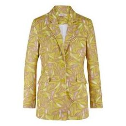 Jackenblazer Alba Moda "Blazer Blazer mit grafischem Print", Damen, Gr. 48, gr&uuml;n (beige, limette), Obermaterial: 95% Polyester PES. 5% Elasthan EL., Modern, V-Ausschnitt, Blazer