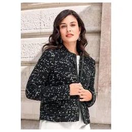 Kurzblazer Alba Moda "Kurzjacke Kurzjacke", Damen, Gr. 36, schwarz (schwarz, gr&uuml;n), Obermaterial: 56% Polyester PES. 27% Polyacryl PAN. 12% Wolle WO. 5% sonstige Fasern AF., Modern, Blazer Kurzblazer