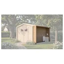 Gartenhaus-Anbaudach Weka "optionale Erweiterung f&uuml;r Gartenhaus Killarney", naturbelassen, B:314cm H:211cm T:56cm, Massivholz, Gartenhaus-Anbaud&auml;cher