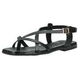 Zehentrenner OH MY SANDALS "Oh My Sandals Zehensteg Leder", Damen, Gr. 41, schwarz, schwarz, Leder, Schuhe Zehentrenner