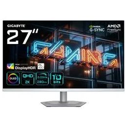 Gigabyte OLED-Monitor "MO27Q2A ICE", Energieeffizienz: F (A-G), wei&szlig;, Monitore, dreh-, neig-, schwenk-, h&ouml;henverstellbar, Lautsprecher