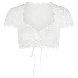 Dirndlbluse Nina von C. "Dirndlbluse kurzarm Nina", Damen, Gr. 42, wei&szlig;, Obermaterial: 86% Polyamid PA. 14% Elasthan EL., Blusen Dirndlbluse