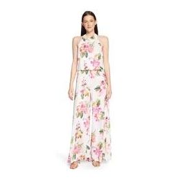 Overall Vera Mont "Damen mit Blumenprint", Damen, Gr. 46, Normalgr&ouml;&szlig;en, cream, ros&eacute;, Satin, Obermaterial: 95% Polyester, 5% Elasthan. Futter: 100% Polyester, festlich, figurumspielend, amerikanischer Ausschnitt, Overalls Overall