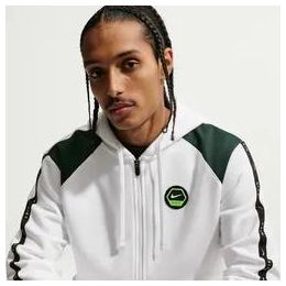 Kapuzensweatshirt Nike SPORTSWEAR "M NSW CS HOODY FLC BB", Herren, Gr. XXL, wei&szlig;, pro gr&uuml;n, electric gr&uuml;n, Obermaterial: 80% Baumwolle, 20% Polyester, Sweatshirts