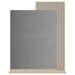 Garderobenspiegel Home Affaire "Luminara", cashmere (beige), eiche, B:65cm H:83,5cm T:26cm, Floatglas, Holzwerkstoff, MDF, Spiegel, Garderobenspiegel, Flurspiegel mit Ablage und eleganter Rillenoptik - (B/T/H) 65/26/84 cm