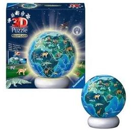 Puzzleball Ravensburger "Nachtlicht Erde mit Tiermotiven", bunt, Puzzles, KinderB:13cm H:15,9cm T:13cm, Kunststoff, Motiv, beleuchtet, B:13cm H:15,9cm T:13cm